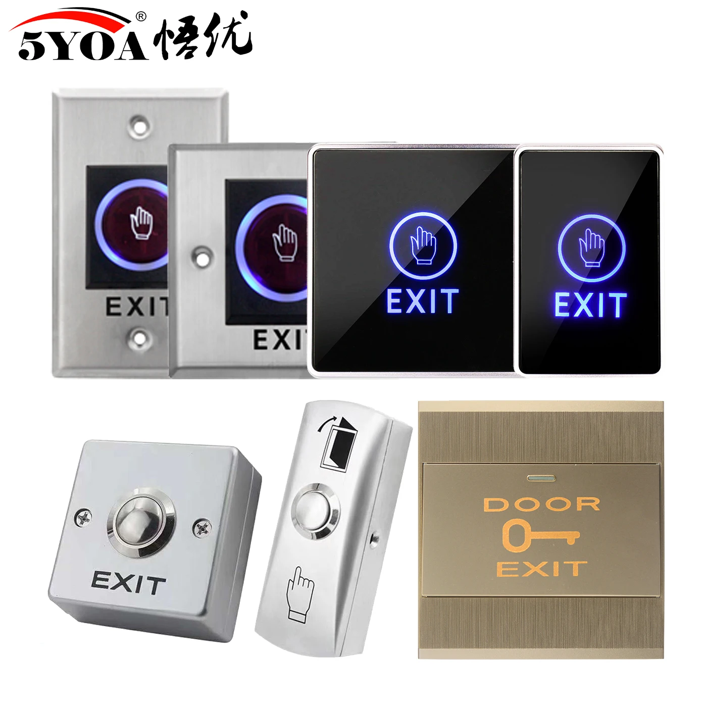 Access-Button-Door-Exit-Push-Switch-No-Touch-Release-Gate-Opener-Door ...