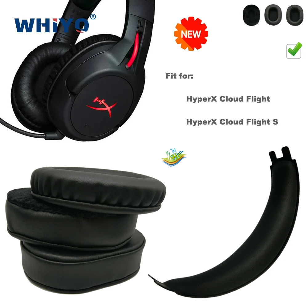 HyperX Cloud Flight S 헤드셋 부품 용 새 업그레이드 교체 용 이어 패드 가죽 쿠션 벨벳 귀마개 이어폰 슬리브 커버