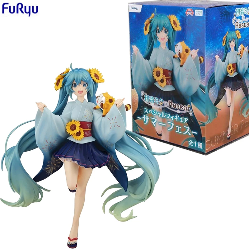 In Stock FuRyu Original 17CM Anime Figure Hatsune Miku Coon Summer ...