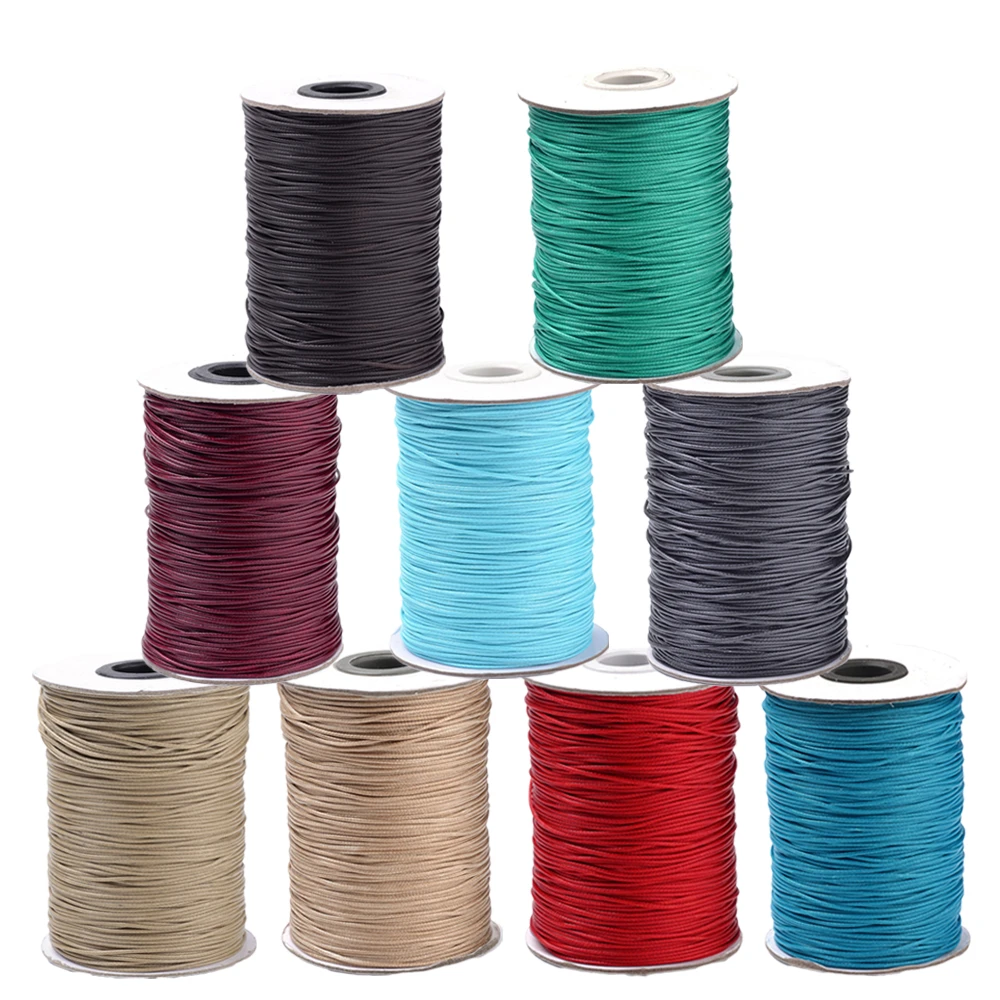 1 Roll 0.8mm 1mm 1.5mm Braided Korean Waxed Polyester Cords for jewelry ...