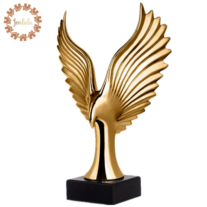 Golden-Silver-Creative-Home-Decor-Eagle-Wing-Abstract-Sculpture ...
