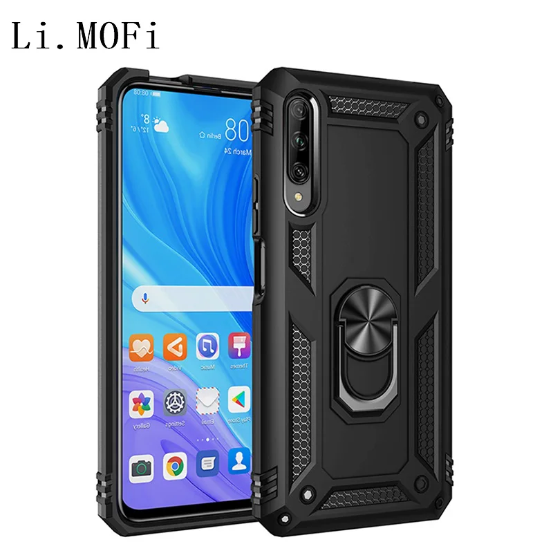 For Huawei Y9S Case Cover Metal Ring Stand Anti Collision Armor Back ...