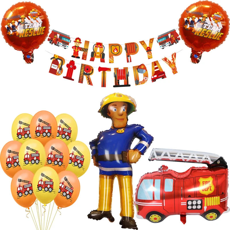 Cartoon-Fireman-Sam-Theme-Aluminium-Foil-Balloons-Decoration ...