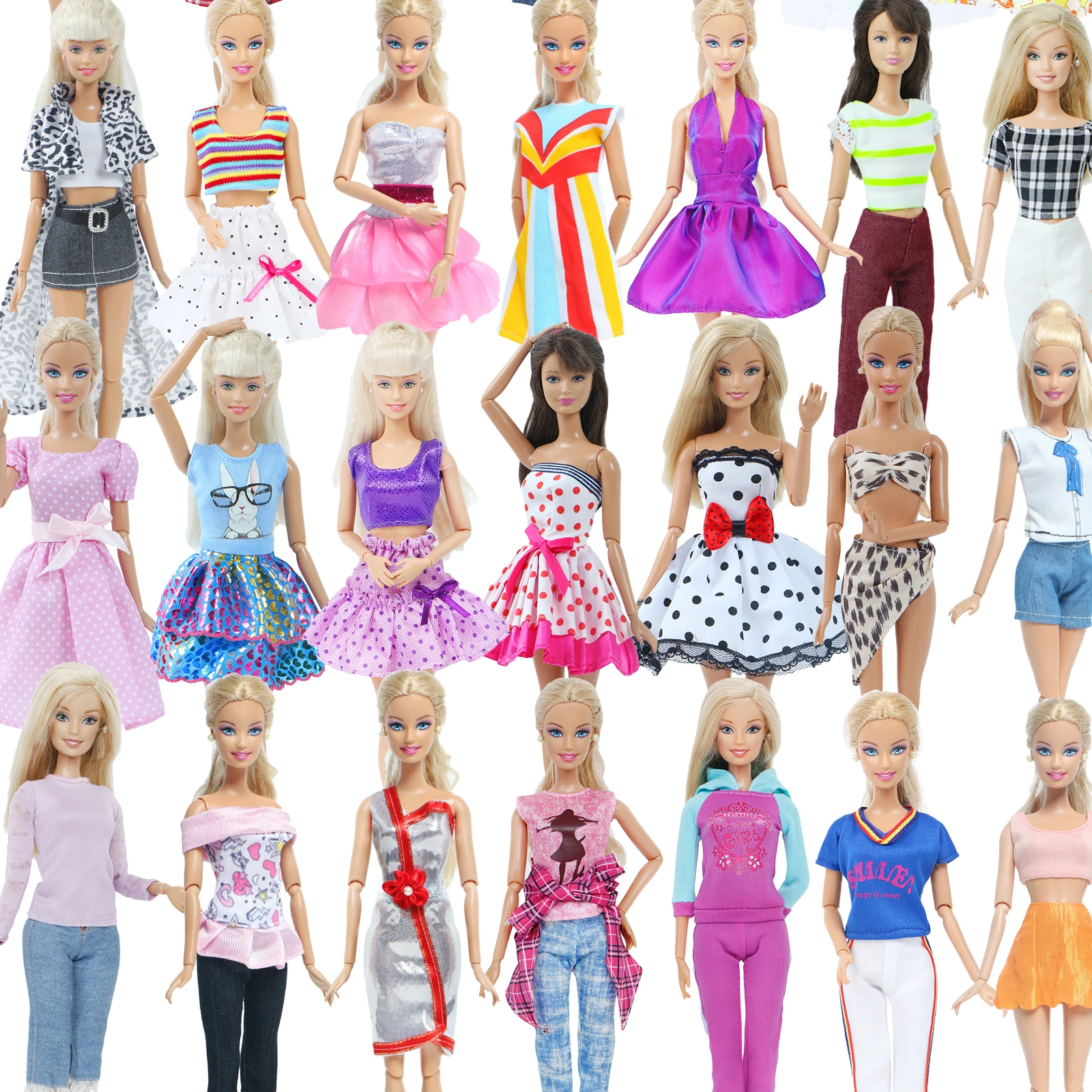 10-Pcs-Set-Fashion-Princess-Doll-Clothes-for-Barbie-Doll-Dress-Outfit ...
