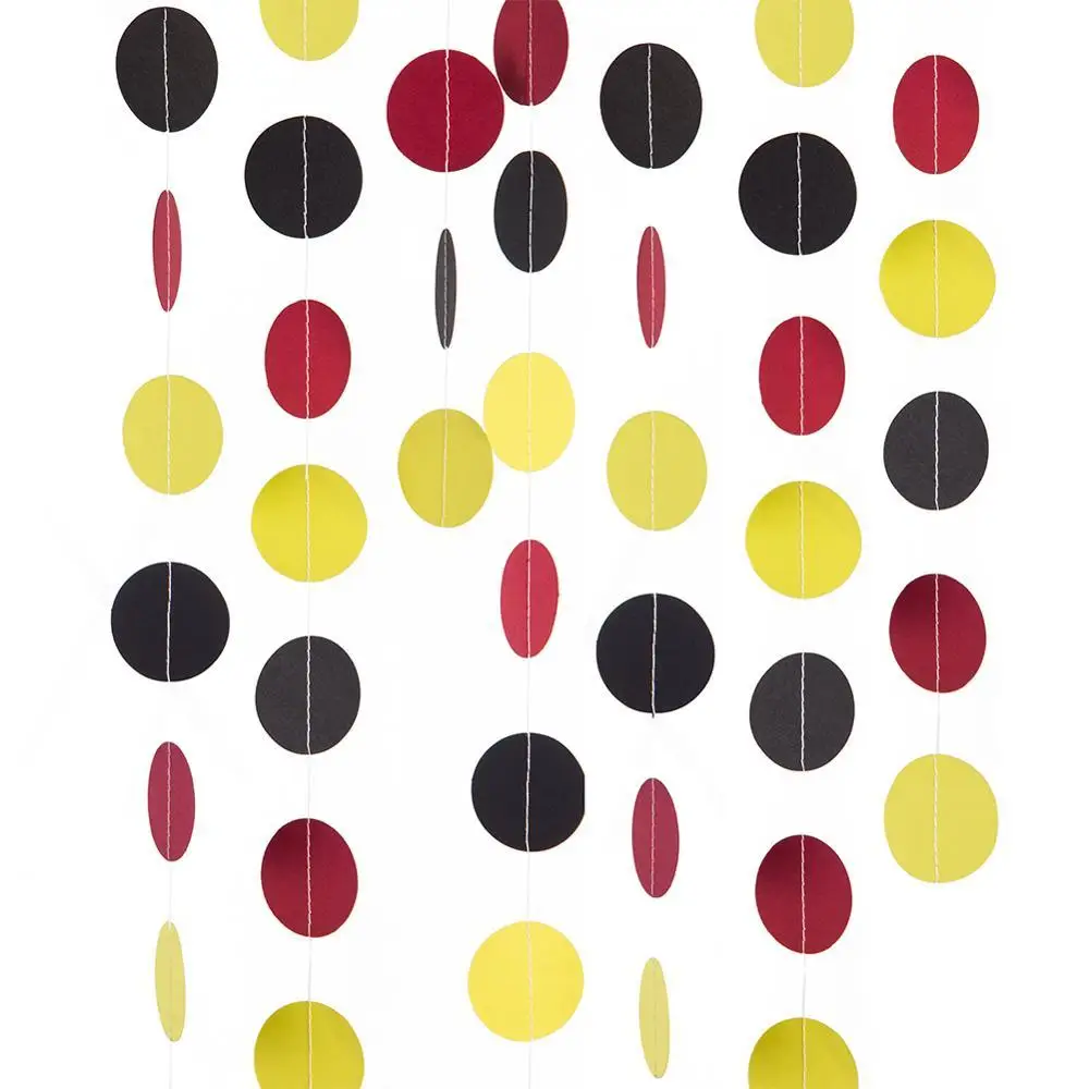 Red White Black Yellow Circle Paper Garland Polka Dots Star Wall ...