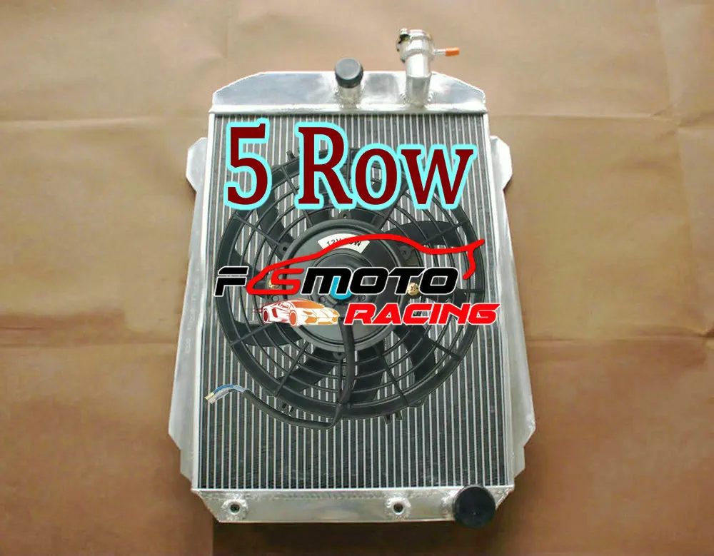 5 Row Aluminum Radiator + Fan For Chevy Hot/street Rod 350 5.7 V8 With ...