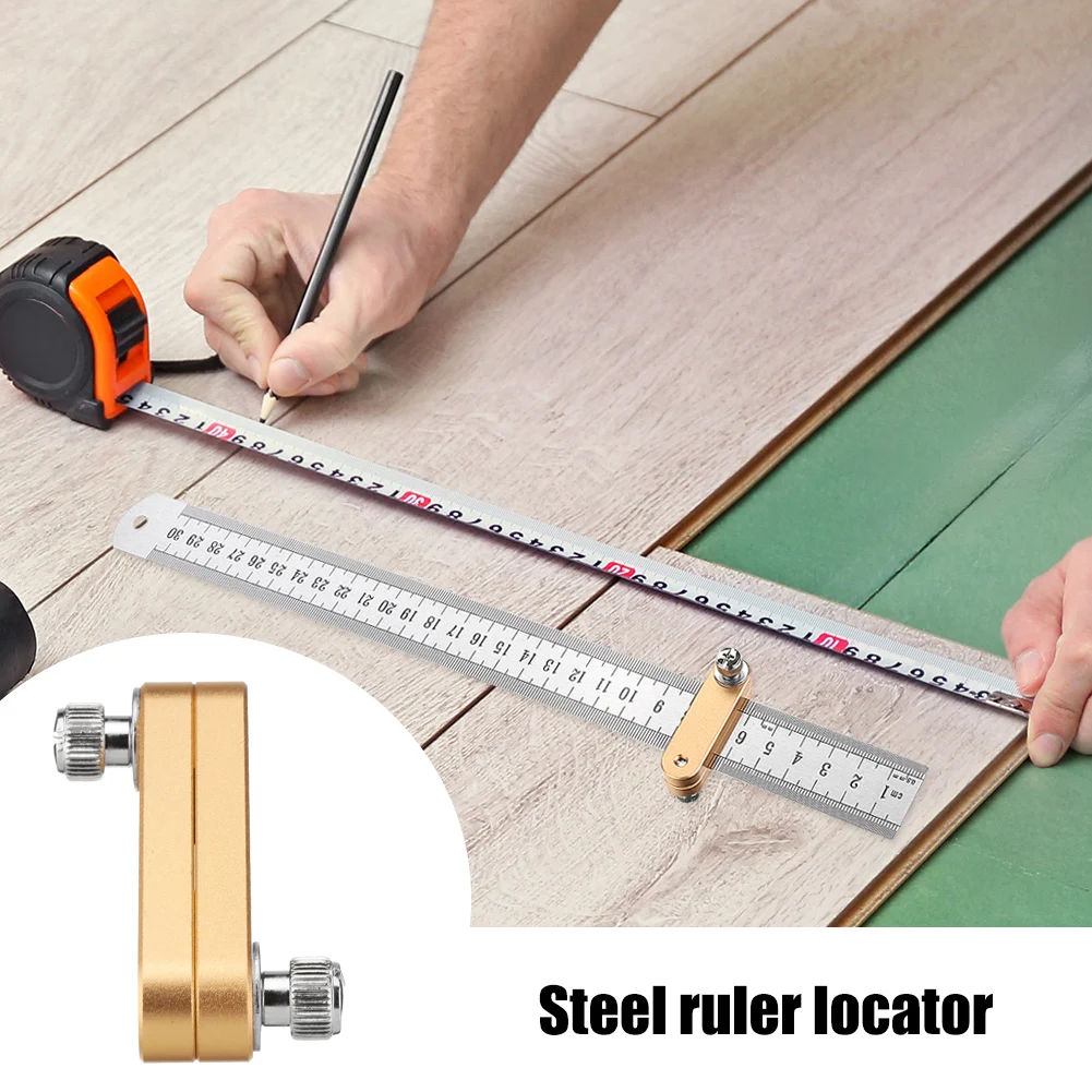 Steel Ruler Positioning Block Woodworking Scribe Drawing Mark Line ...
