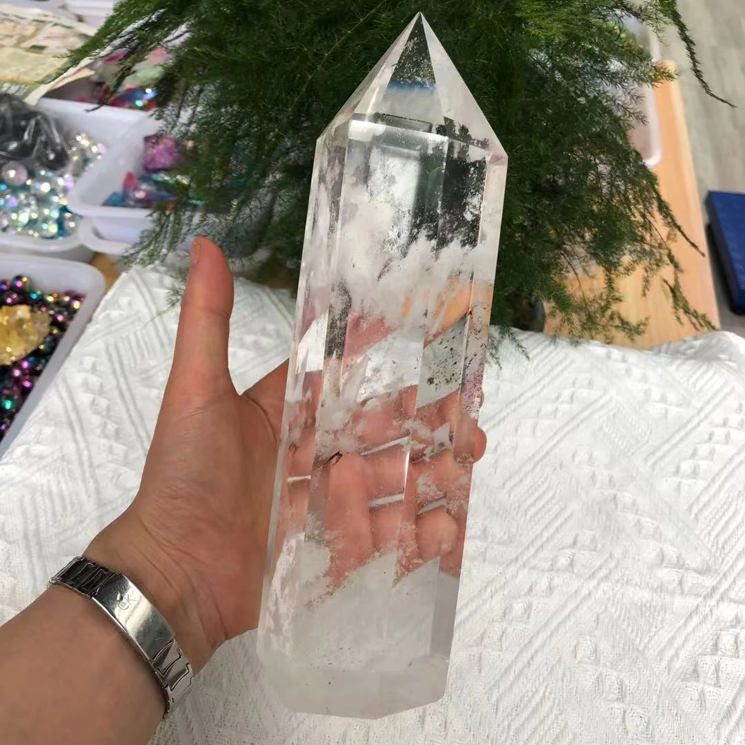 1000 1200g Big Large Size Melting stone Clear Quartz Crystal Wand Point ...