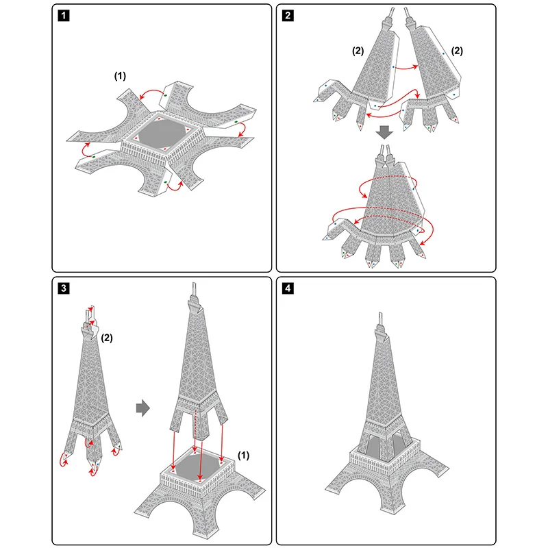 3d Paper Eiffel Tower Template