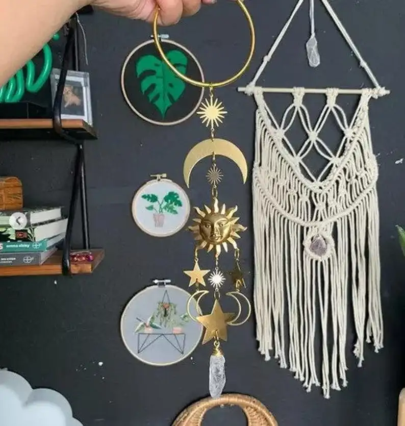 Macrame star sun-catche Glass Art Suncatchers Art & Collectibles etna ...