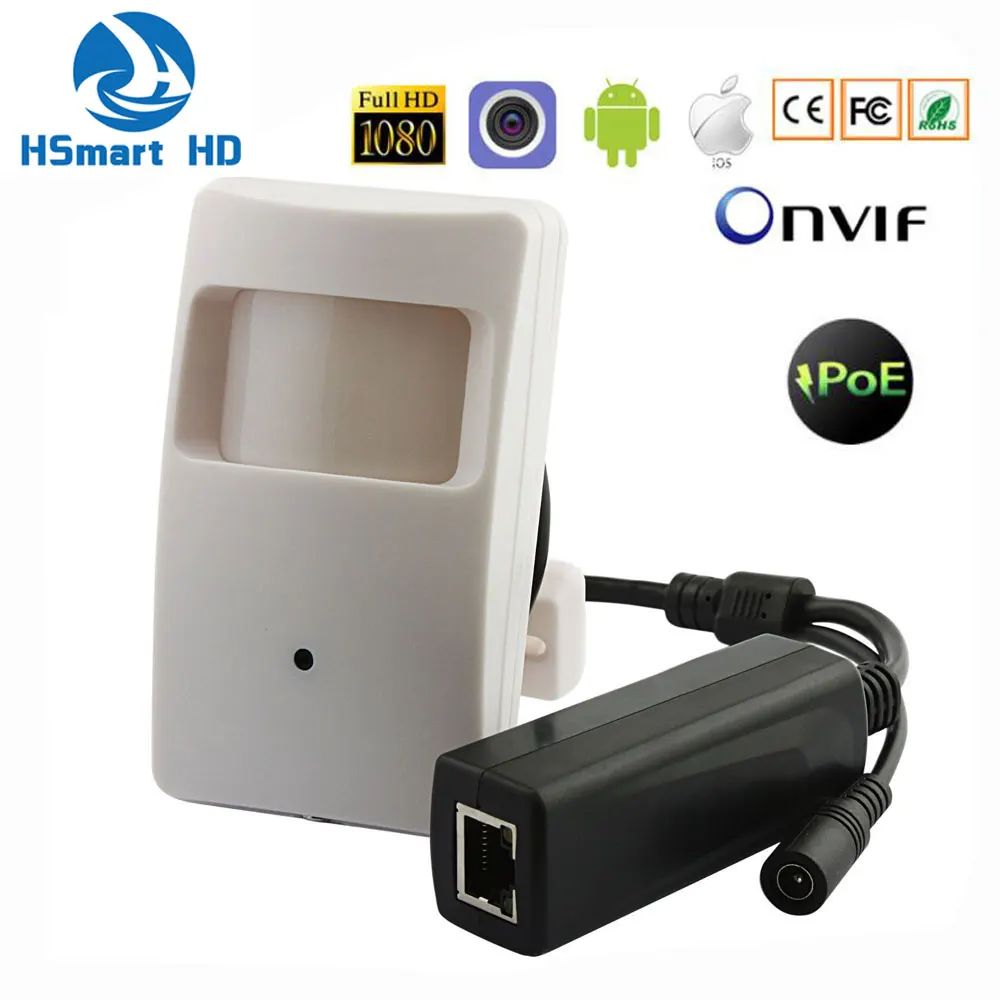 POE 1080P (PIR model) Box IP Network Camera 2.0 MP HD Mini 3.7mm ...