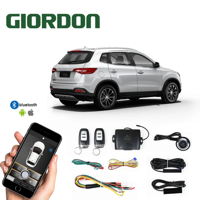 GIORDON Car Alarm Remote Control Car Keyless Entry Engine Start Alarm ...