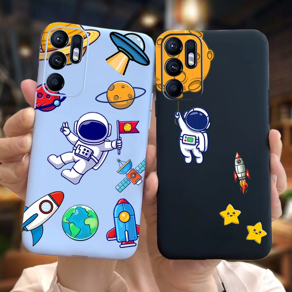 Reno 6 케이스 OPPO Reno6 5G 커버 패션 우주 비행사는 OPPO Reno 6 2021 CPH2235 CPH2251 ...