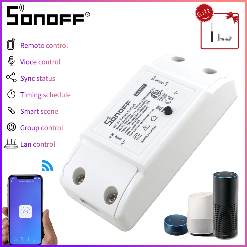 Sonoff-Basic-R2-Smart-Switch-Wifi-DIY-Timer-Smart-Home-Remote-Switch ...