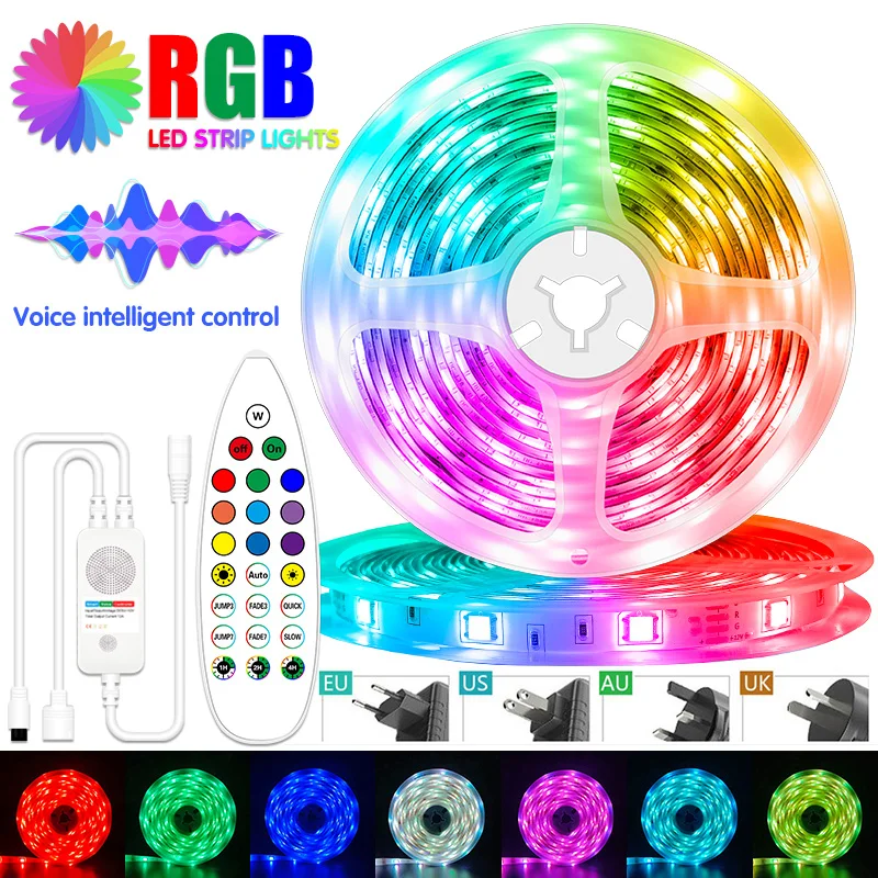 Led-Strip-Lights-Smart-Voice-Control-RGB-5050-Waterproof-5M-30M-LED ...