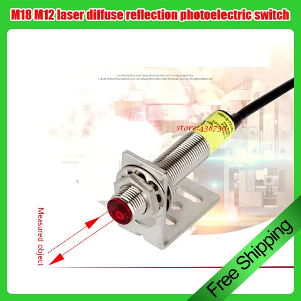 M18 reflexão difusa laser interruptor fotoelétrico/m12 sensor de luz ...
