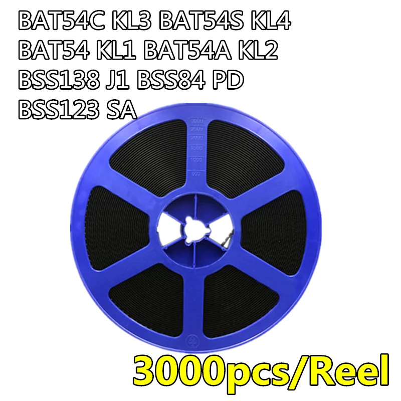 3000pcs/Reel BAT54C KL3 BAT54S KL4 BAT54 KL1 BAT54A KL2 BSS138 J1 BSS84 PD BSS123 SA Schottky ...