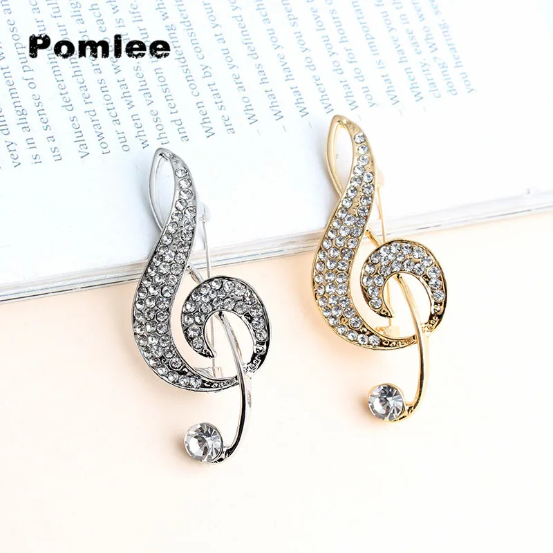 Pomlee-Clear-Rhinestone-Musical-Note-Brooches-For-Women-Large-Pin-Gold ...