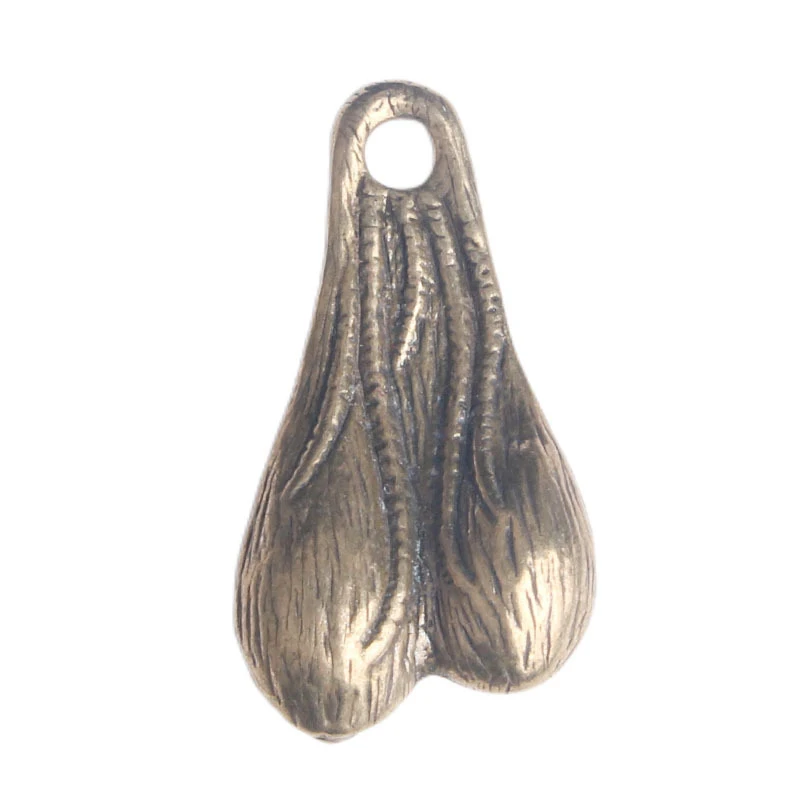 Creative Brass Men Testicles Pendant For Keychain Trendy Balls Keyring ...