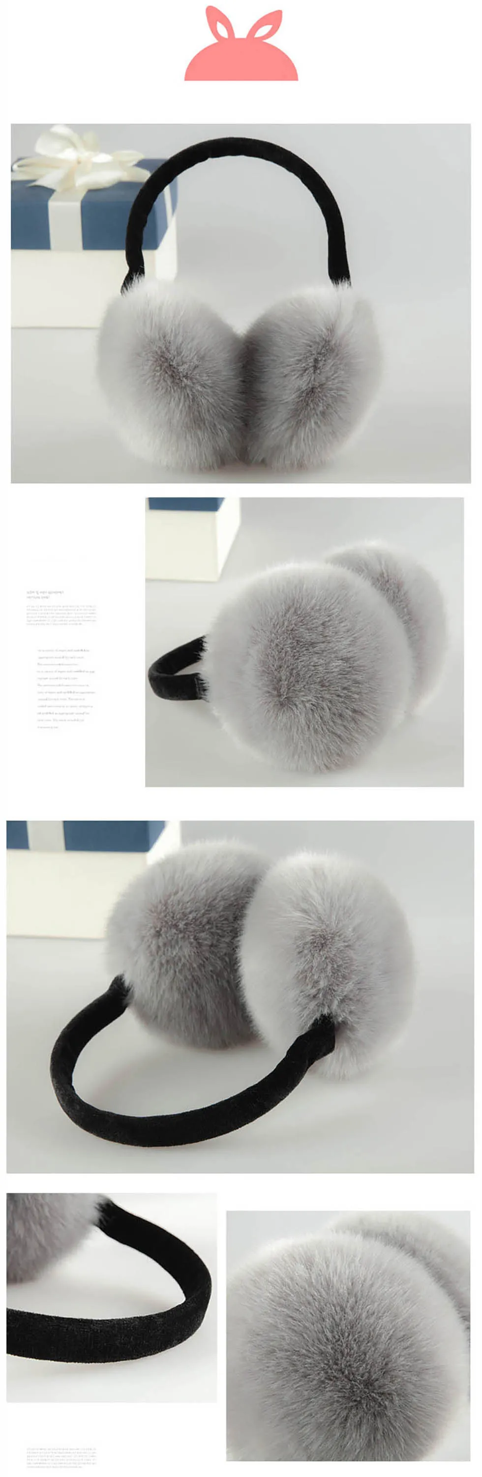 Calymel, зимние наушники с имитацией кроличьего меха, женские меховые ...