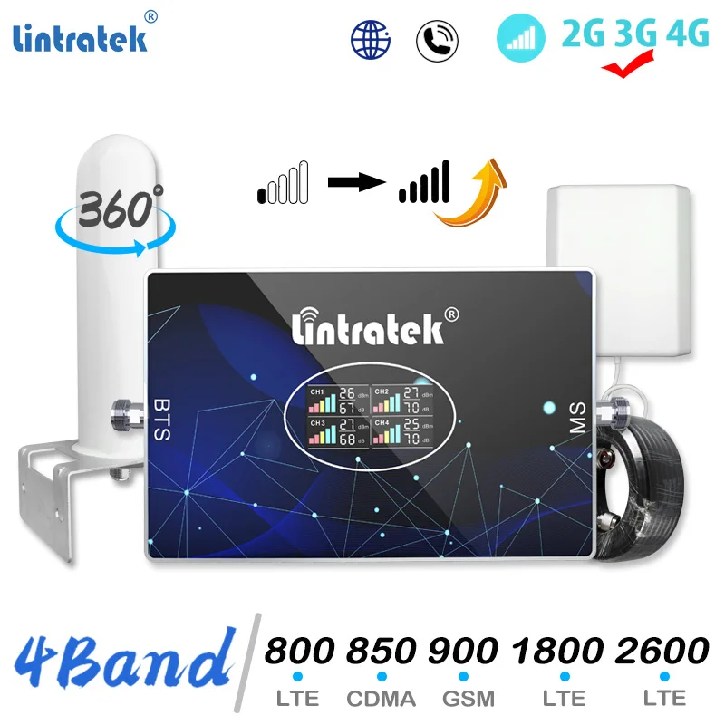 Lintratek-2G-3G-4G-Cellular-Amplifier-4-band-LTE-800-CDMA-850-GSM-900 ...