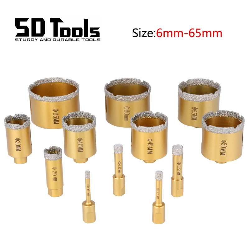 1pc M10 Thread Vacuum Brazed Dry Diamond Drilling Core Bits Ceramic ...