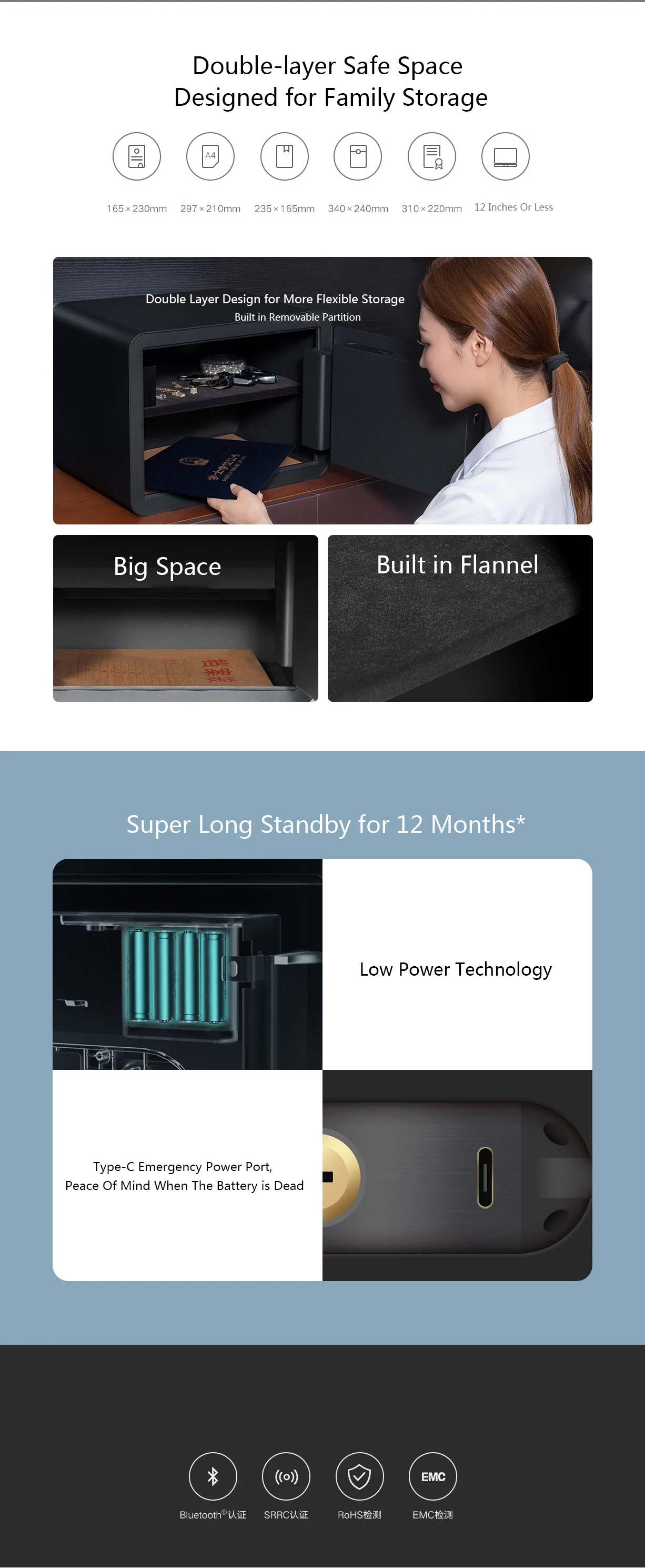 Xiaomi Mijia Smart Safe Deposit Box With FingerPrint - Safe Box - PowerMall