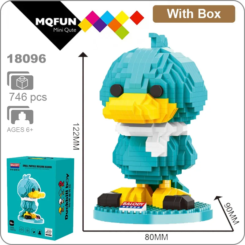 Balody Duckbill Cartoon Blue Duck Animal 3D Model DIY Diamond Mini ...