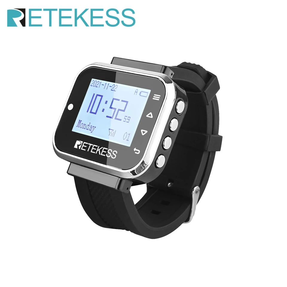 Retekess Td110 433mhz Wireless Restaurant Pager Waiter Watch Receiver 7 ...
