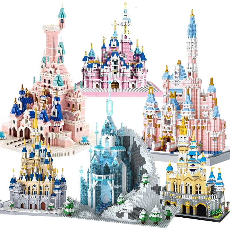 Diamante-mini-blocos-princesa-dis-catsle-mundo-terra-parque-gelo-neve ...