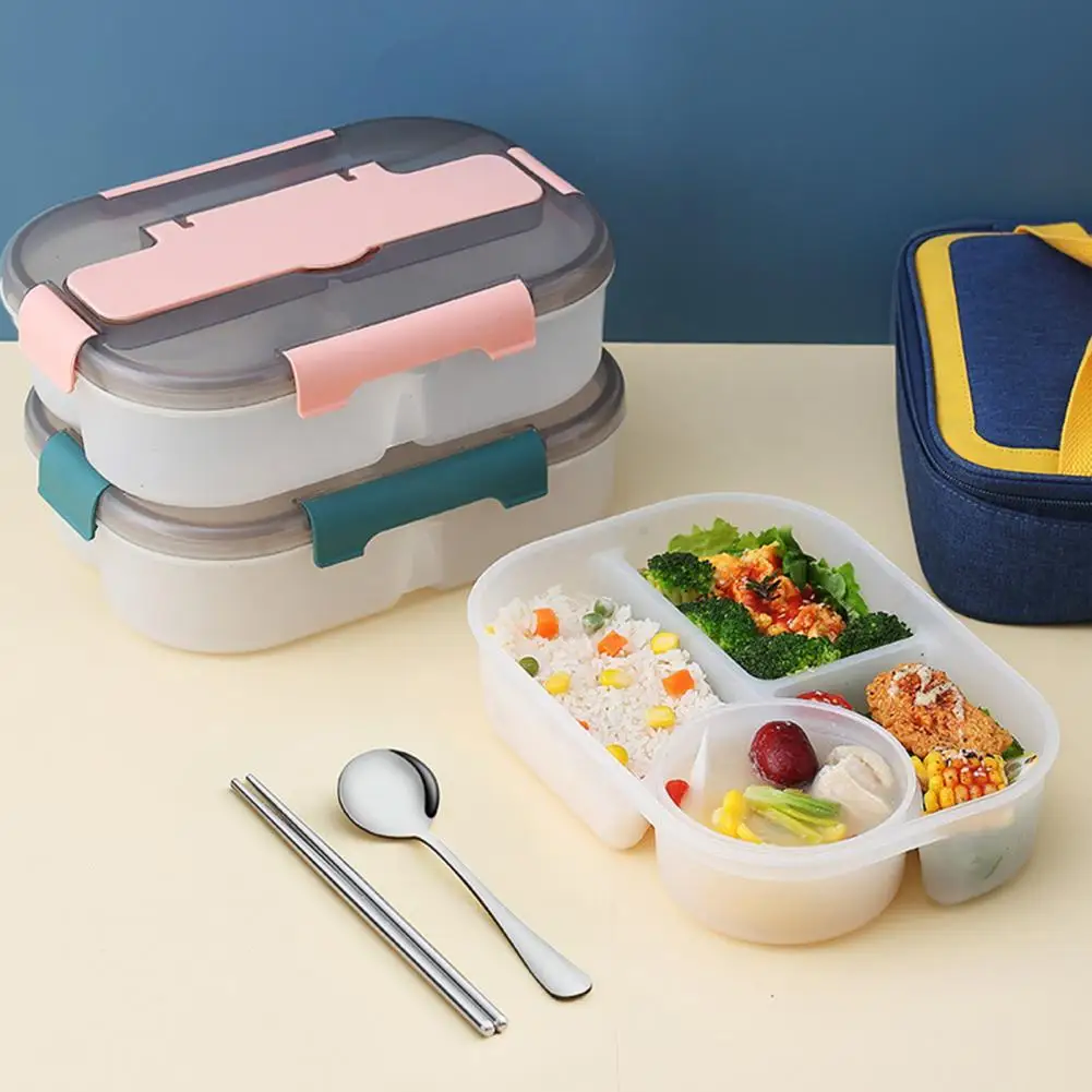 1500ml Lunch Box Officer Students Portable Square Bento Box Multi Grid ...