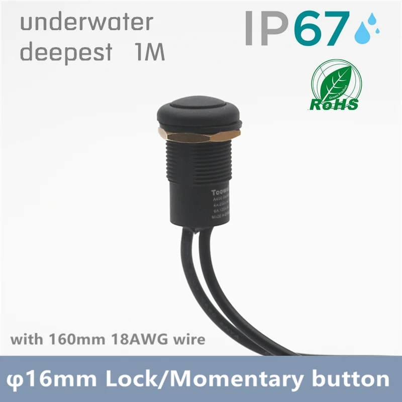 Water-proof-push-button-switch-underwater-1meter-power-button-with ...