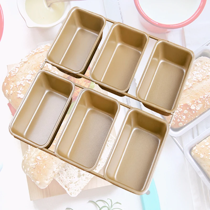 Baking-Mold-Square-6-Non-stick-Mini-Toast-Mold-Brownie-Mold-Pound-Cake ...