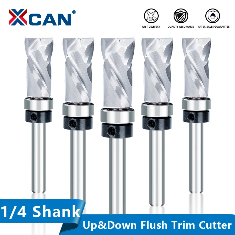 Xcan Router Bit 1/4 Shank Flush Trim Router Bit Wood Milling Cutter Up ...