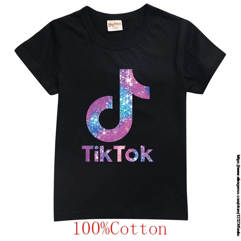 Children Cartoon Tik Tok Print Funny T Shirts Kids Summer Tops Girls ...