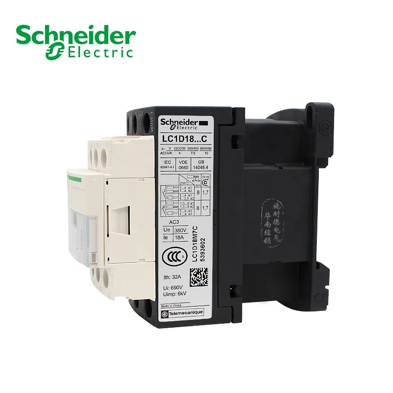 Eredeti Schneider Ac Kontaktor 3P 18A Ann One Zárt Tekercs Feszültség 24V 36V 48V 110V 220V 380V ...