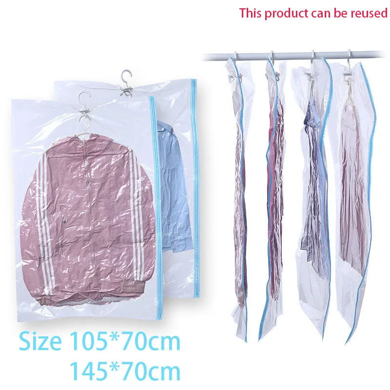 Reusable Hanging Vacuum Compression Bag Clothing Down Jacket Dustproof ...