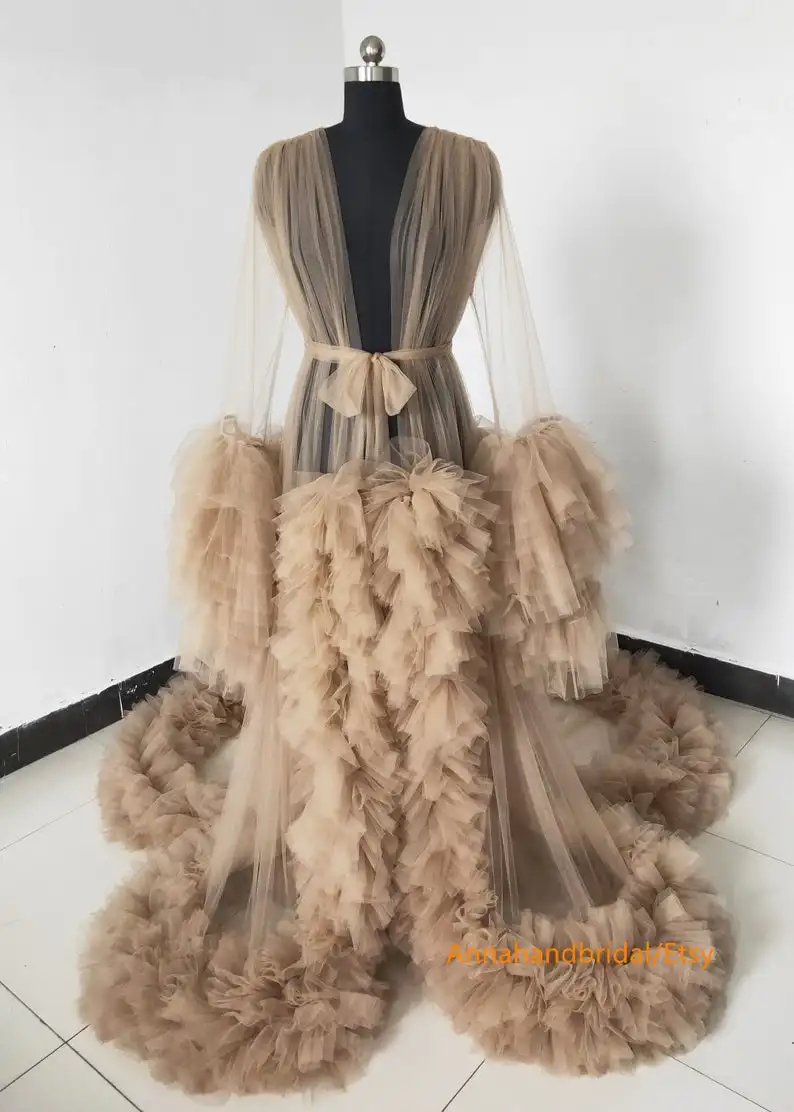 Real Images Photography Dress See Thru Prom Dresses With Puff Full ...