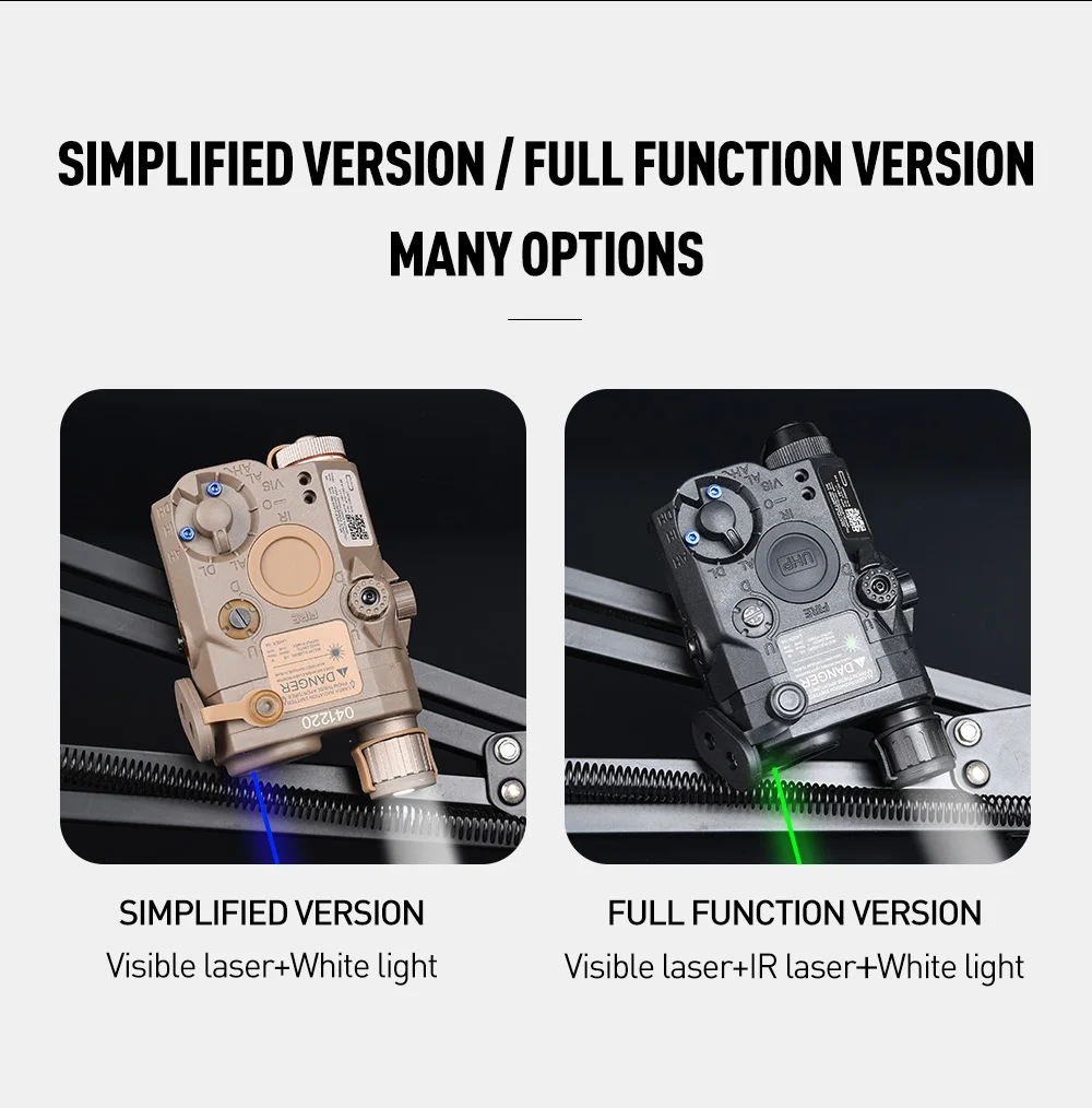 WADSN Tactical PEQ15 LA5C IR Laser Sight Blue Green Red Dot - LaserSE