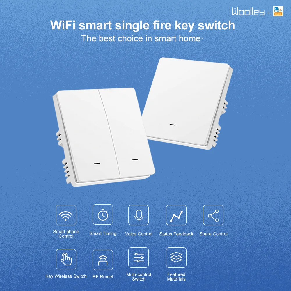Woolley Smart Touch Switch WiFi Push Button Light Switch No Neutral ...