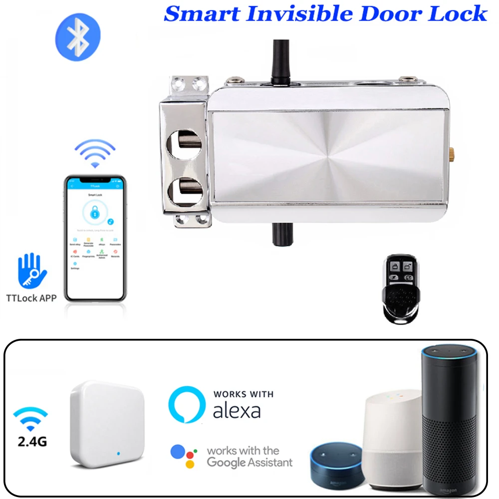 Alexa Electric Electronic Door Lock | Invisible Electronic Lock Door ...