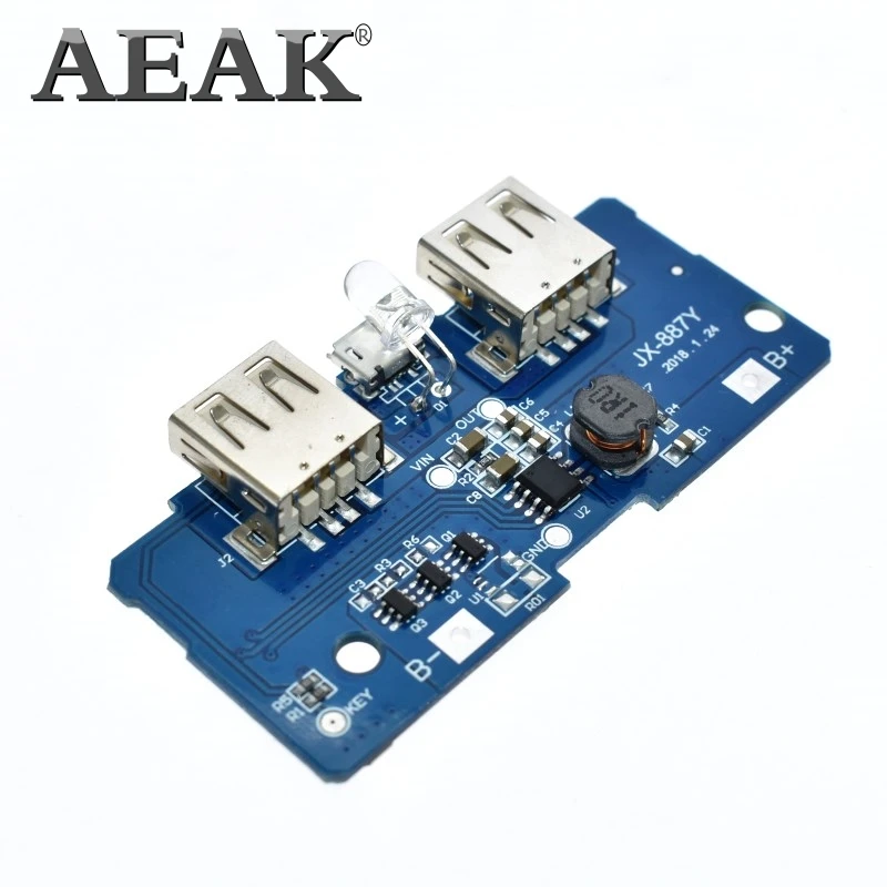 AEAK 5V 2A 18650 Power Bank Charger Module Charging Circuit Board Step ...