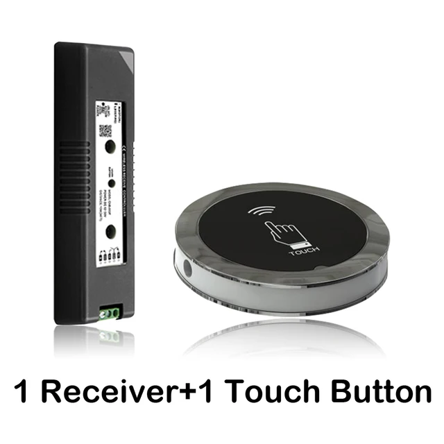 Wireless 2.4G Touch Exit Button Switch NO/NC/COM Auto Door System Exit Release Button For Access ...