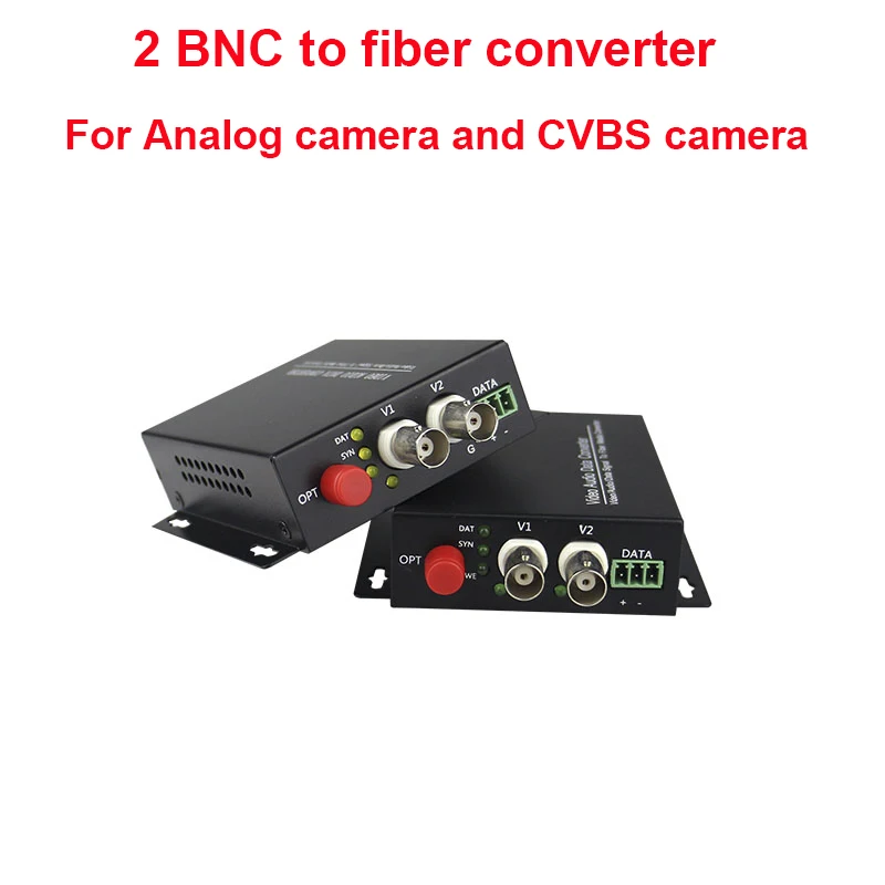CVBS camera fiber optic transmitter 2 channel BNC video fiber media ...