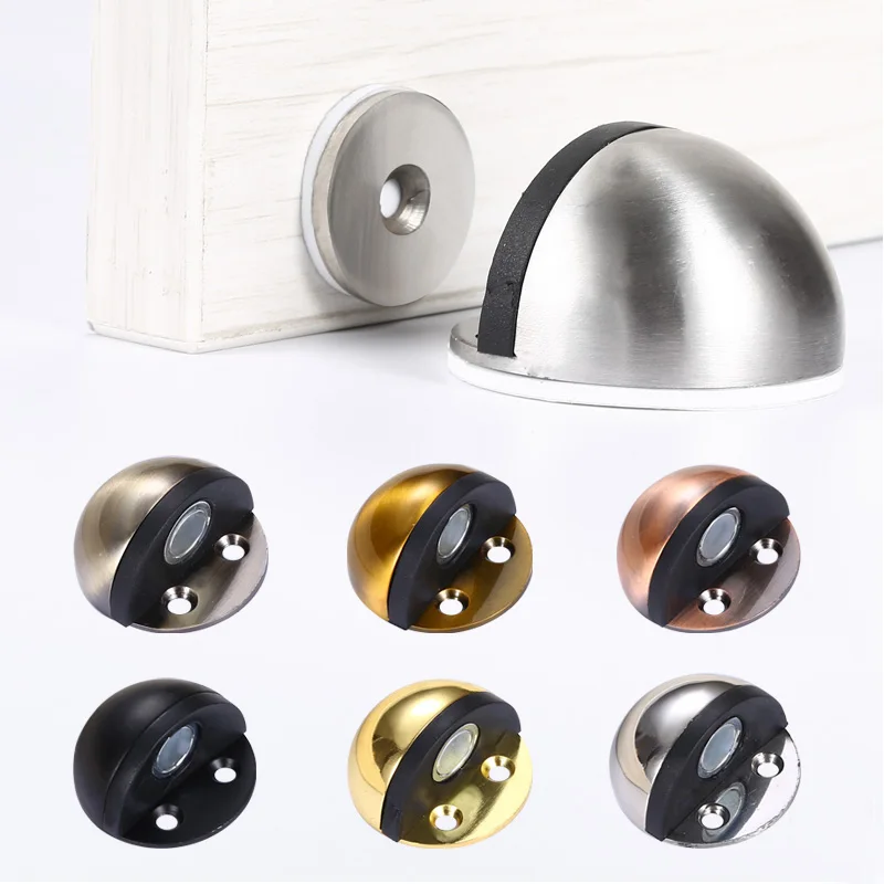 Stainless Steel Magnet Door Stops Rubber Door Stopper Anti-Collision ...