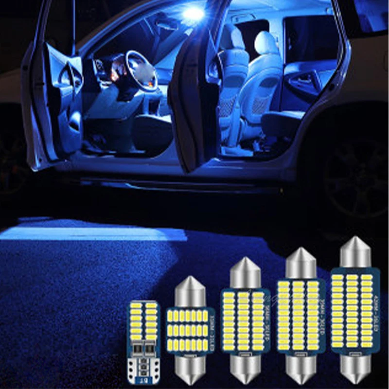 10Pcs LED Interior Map Dome Trunk Light Kit Canbus License Plate Light ...