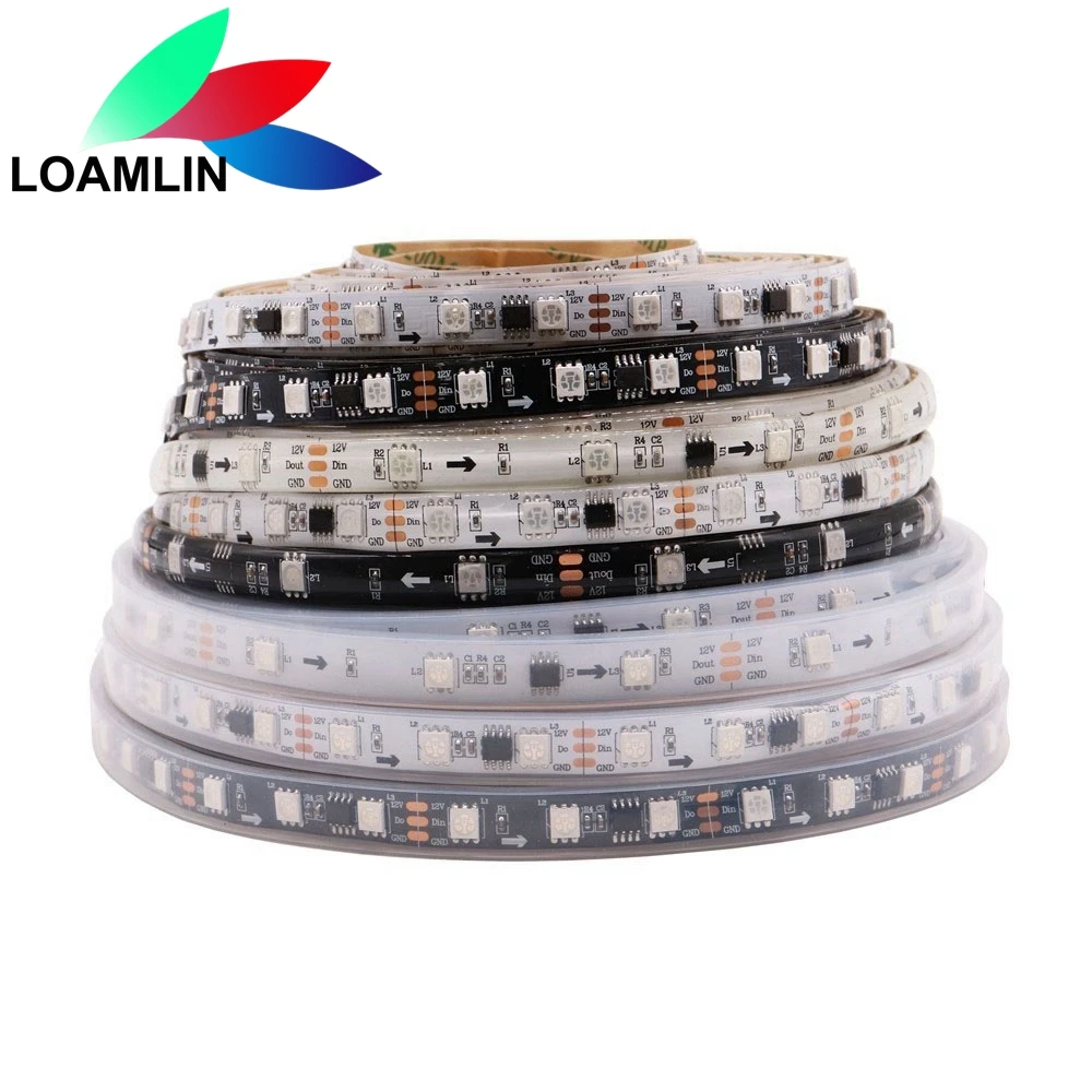 WS2811 30/48/60 픽셀/Leds/m 5050SMD RGB 스마트 픽셀 Led 스트립, 주소 지정 가능 WS2811IC ...