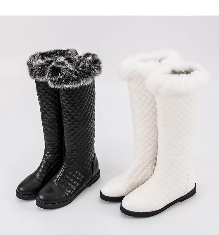 Plus Size 34-46 Fashion Winter Warm Plush Knee High Boots Women Comfy ...