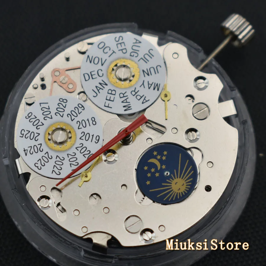 Sea gull ST1655 Automatic Mechanical Movement Moon Phase Day Date Mens ...