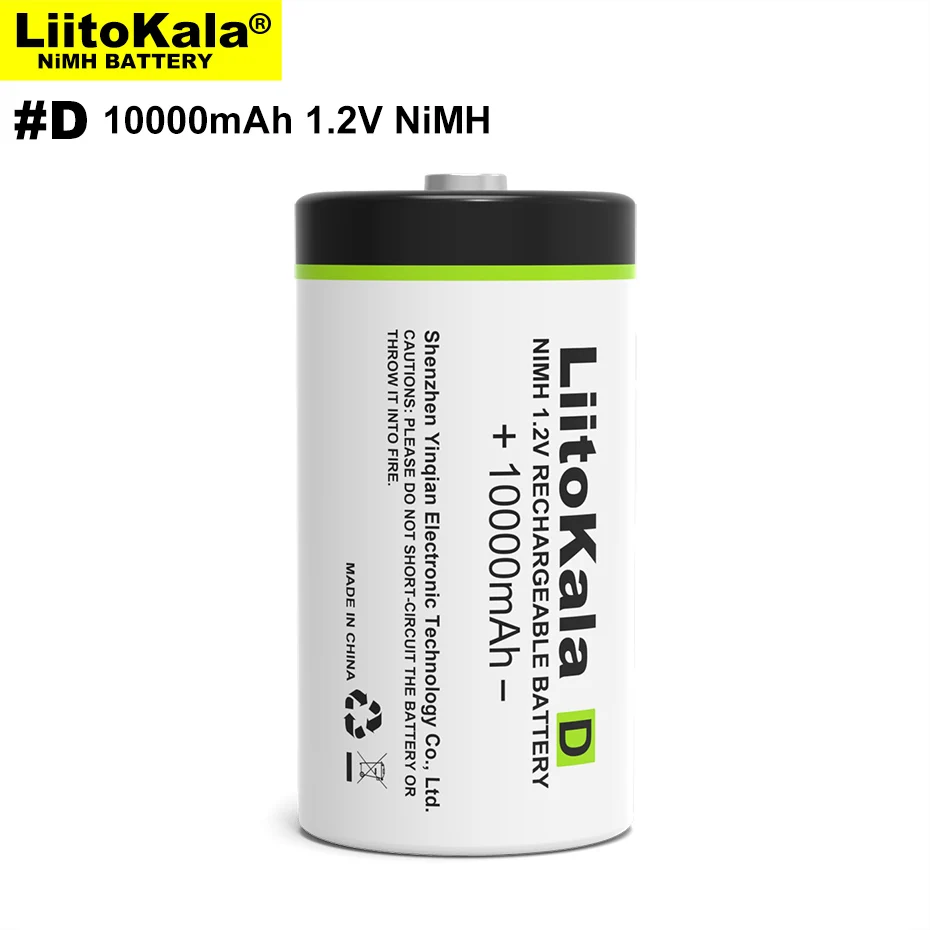 Liitokala D Size Battery D Cell 10000mah Huge Capacity Ni-mh ...
